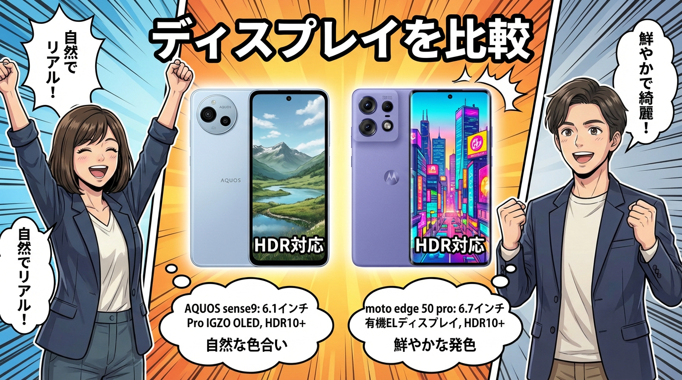 AQUOS sense9とmotorola edge 50 proをAntutuスコアで徹底比較 - スマホ比較スコアナビ